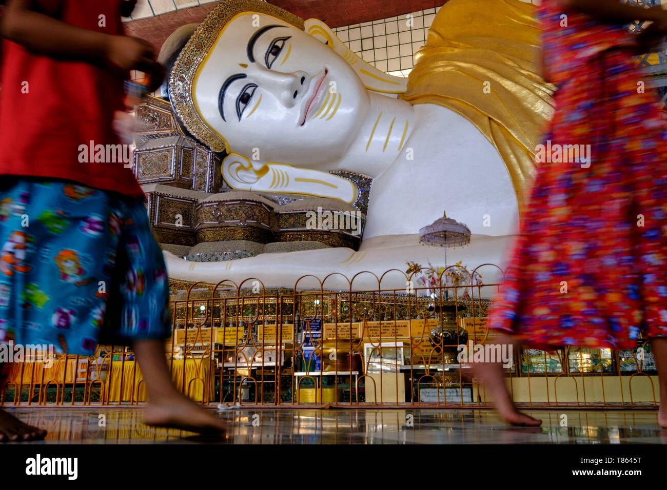 Myanmar Burma, Bago, Pegu, lying Buddha of Shwethalyaung, 54 length ...