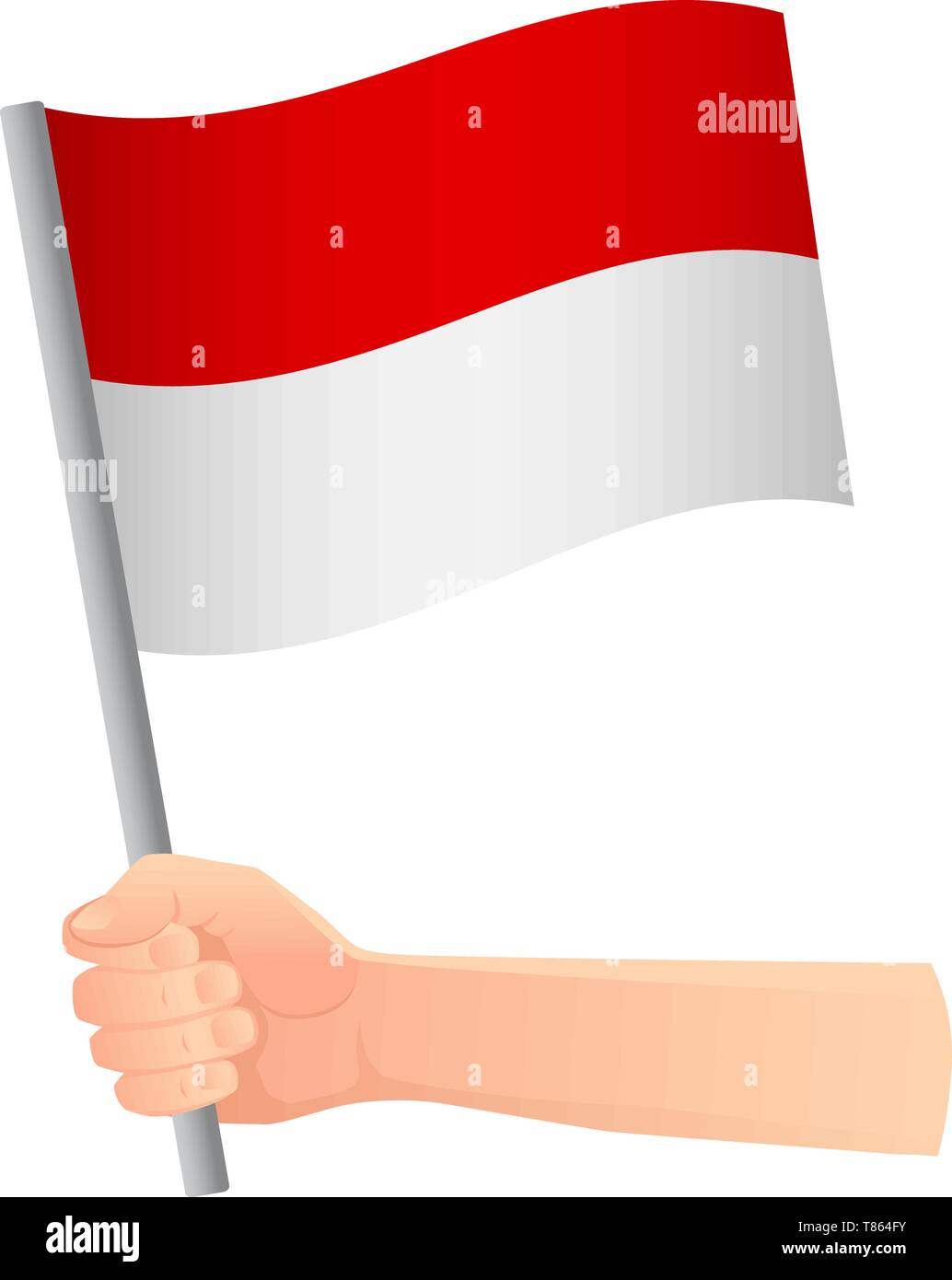 Monaco flag in hand. Patriotic background. National flag of Monaco ...
