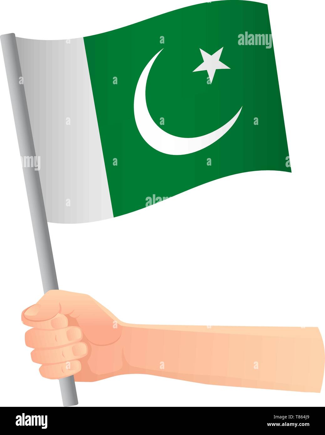 Pakistan flag in hand. Patriotic background. National flag of Pakistan ...