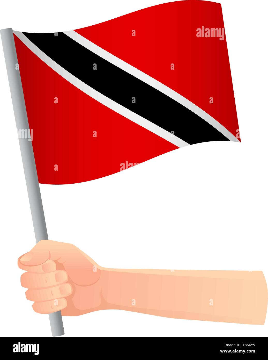 Trinidad And Tobago Flag In Hand Patriotic Background National Flag