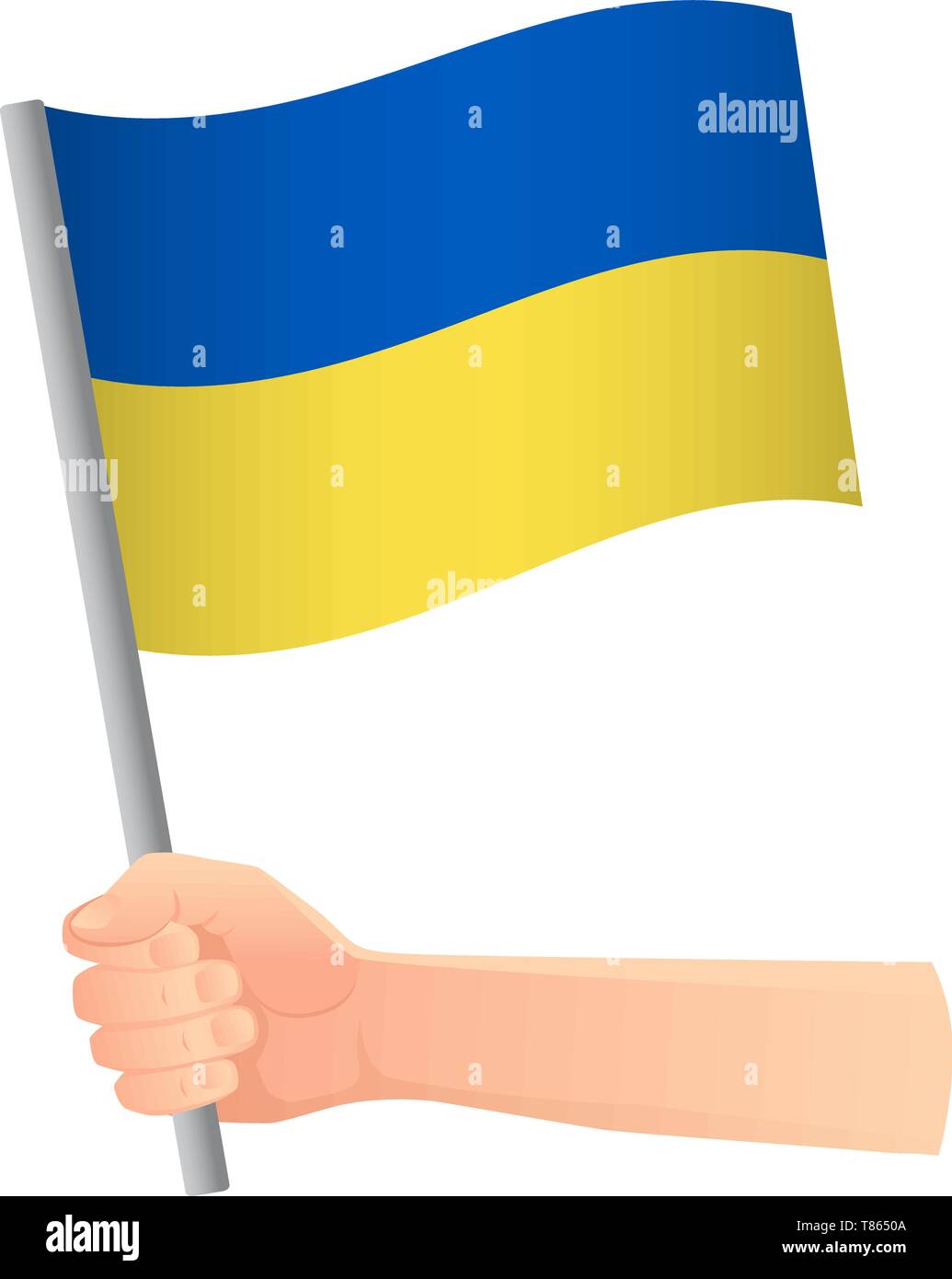 Ukraine flag in hand. Patriotic background. National flag of Ukraine ...