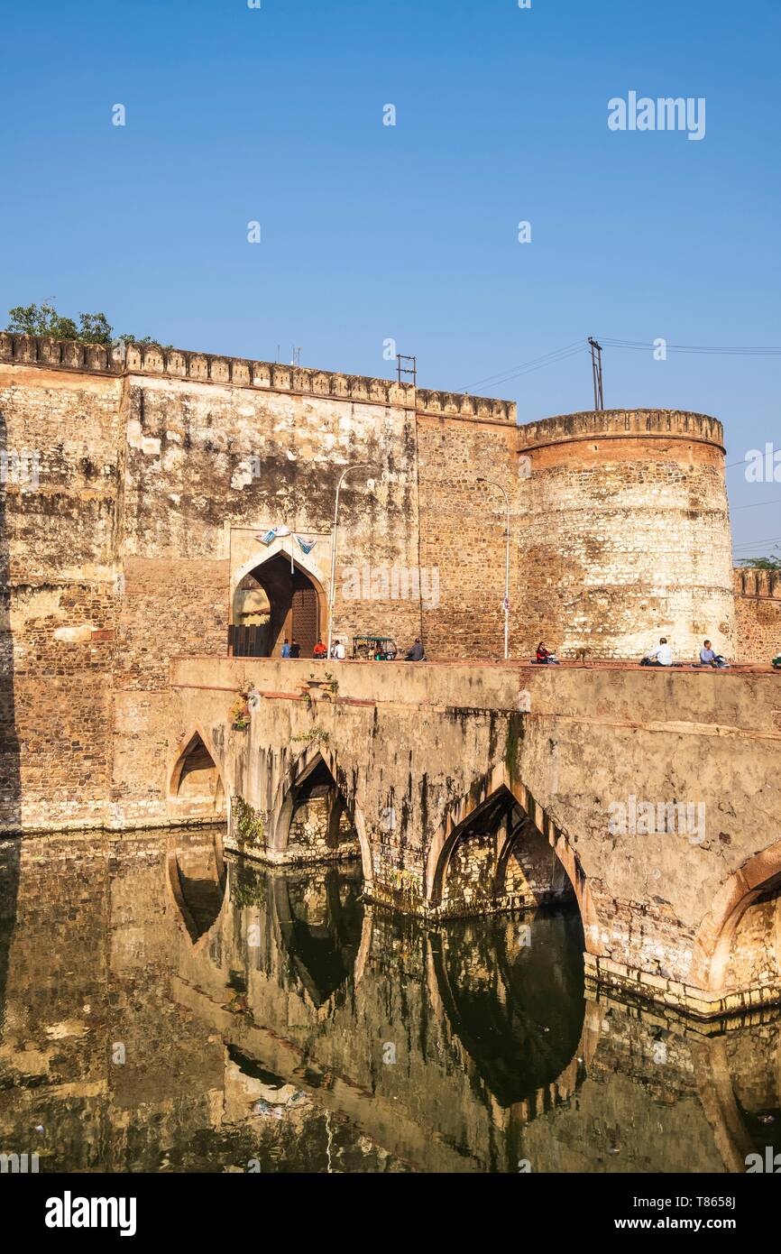 India, Rajasthan, Bharatpur, Lohagarh Fort, 18th century fortress ...