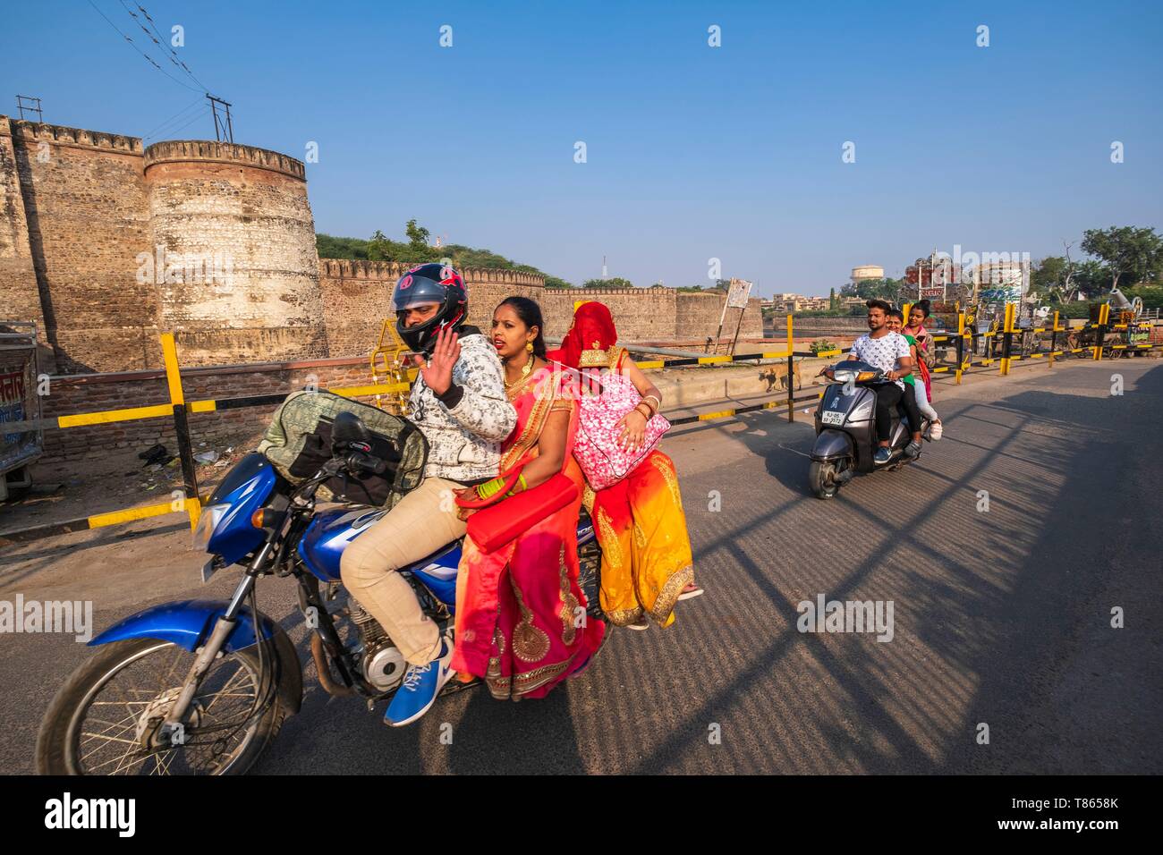 India, Rajasthan, Bharatpur, Lohagarh Fort, 18th century fortress ...