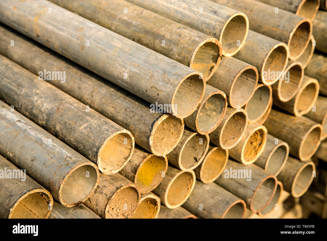 tubes, material for the renovation of a railway Stock Photo - Alamy