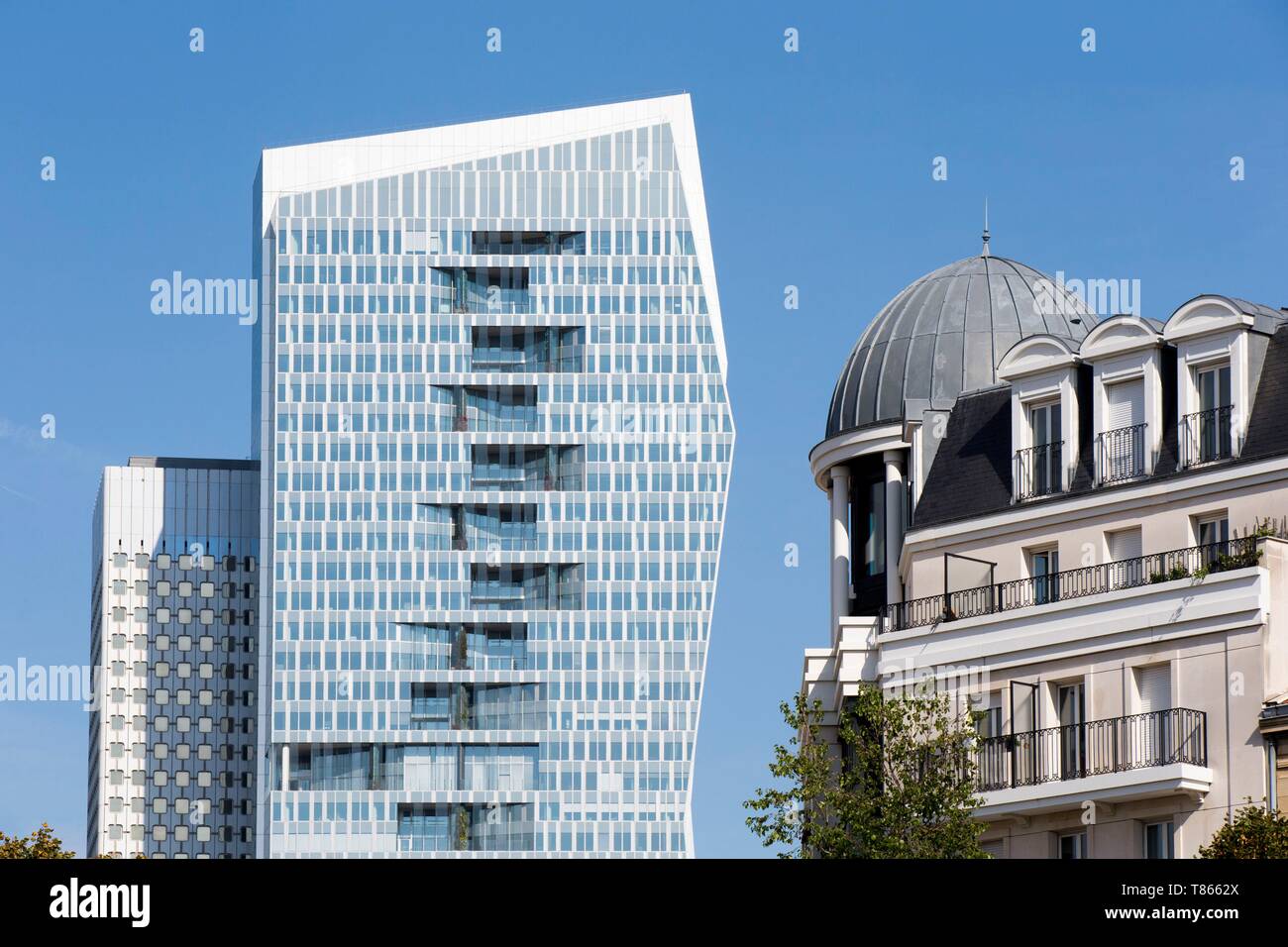 France, Hauts de Seine, Puteaux, La Défense tower and Haussmann ...