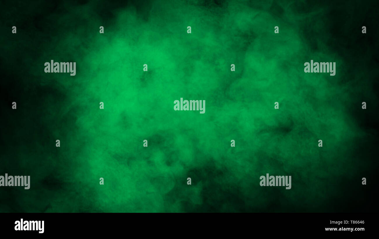 Green fog or smoke isolated special effect on the floor. White ...