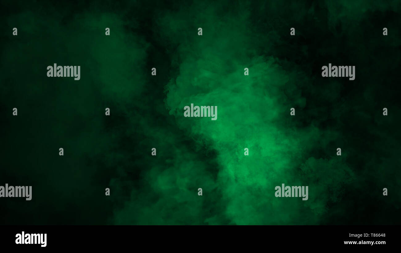 Green fog or smoke isolated special effect on the floor. White ...