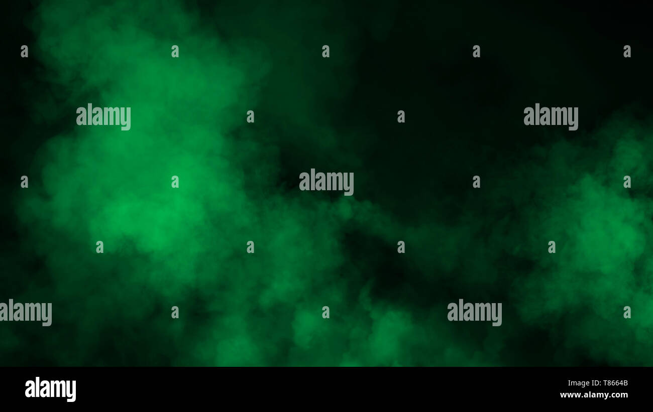 Green fog or smoke isolated special effect on the floor. White cloudiness, mist or smog ...