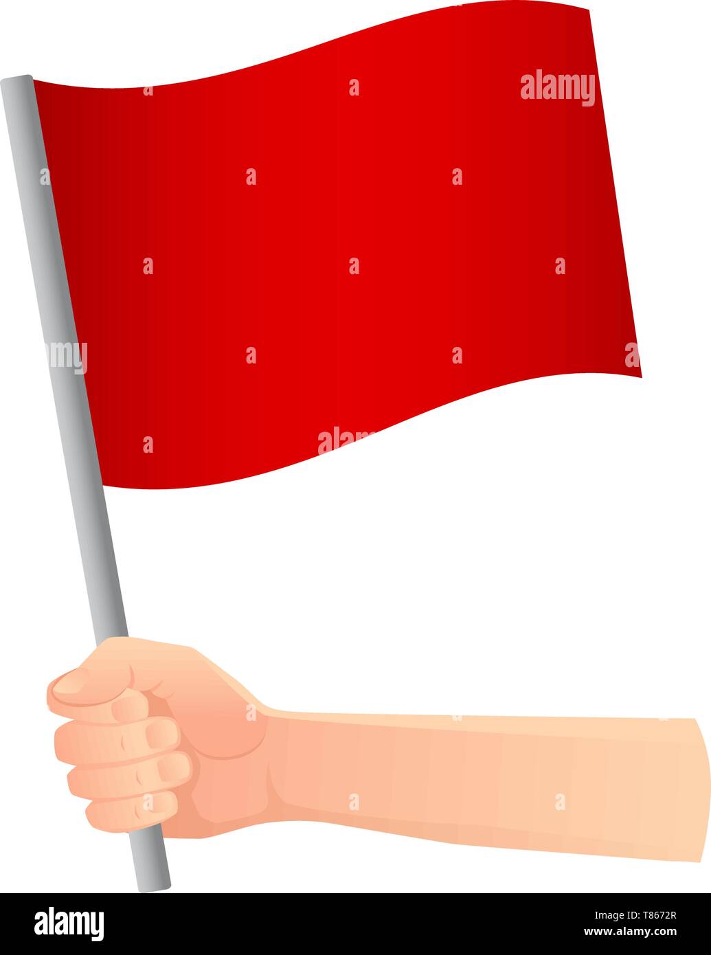 Red flag in hand. Vector illustration of red flag Stock Vector Image ...