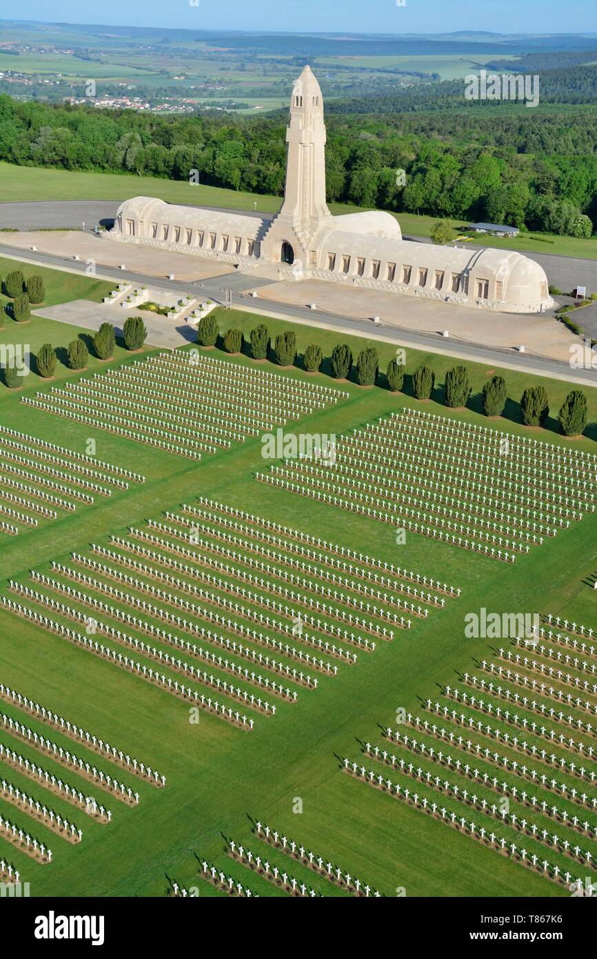 France, Meuse, Douaumont, Ossuary of Douaumont the military cemetery of ...