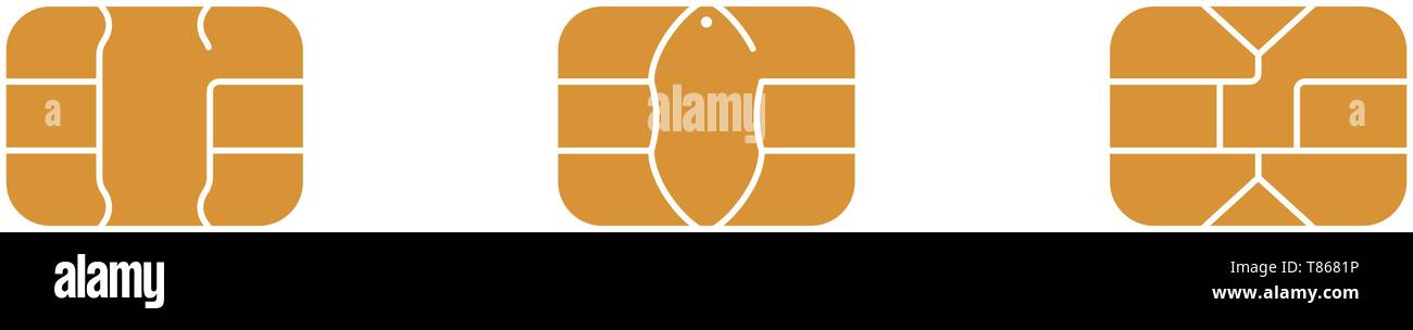 EMV chip icon for bank plastic credit or debit charge card. Vector ...