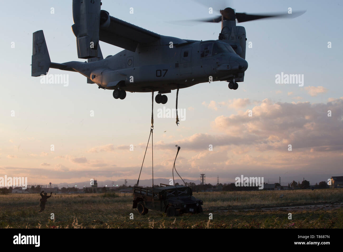 A U.S. Marine Corps MV-22B Osprey with Special Purpose Marine Air ...