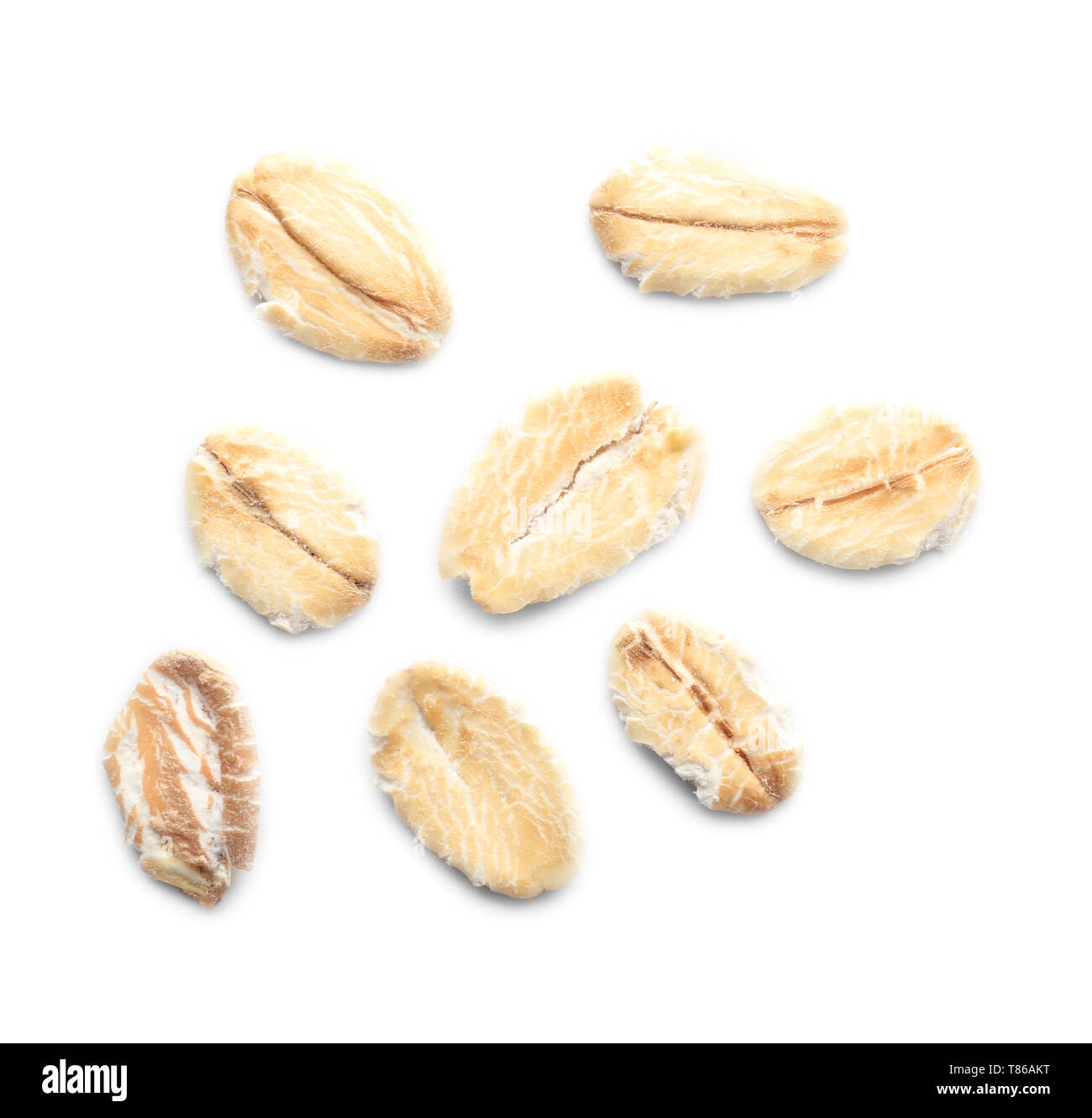 Raw oatmeal on white background Stock Photo - Alamy