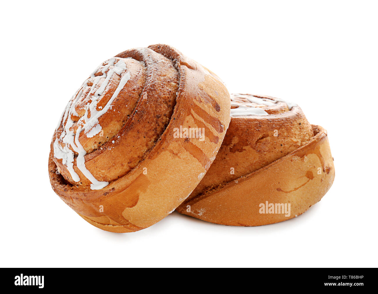 Cinnamon buns on baking Cut Out Stock Images & Pictures - Alamy