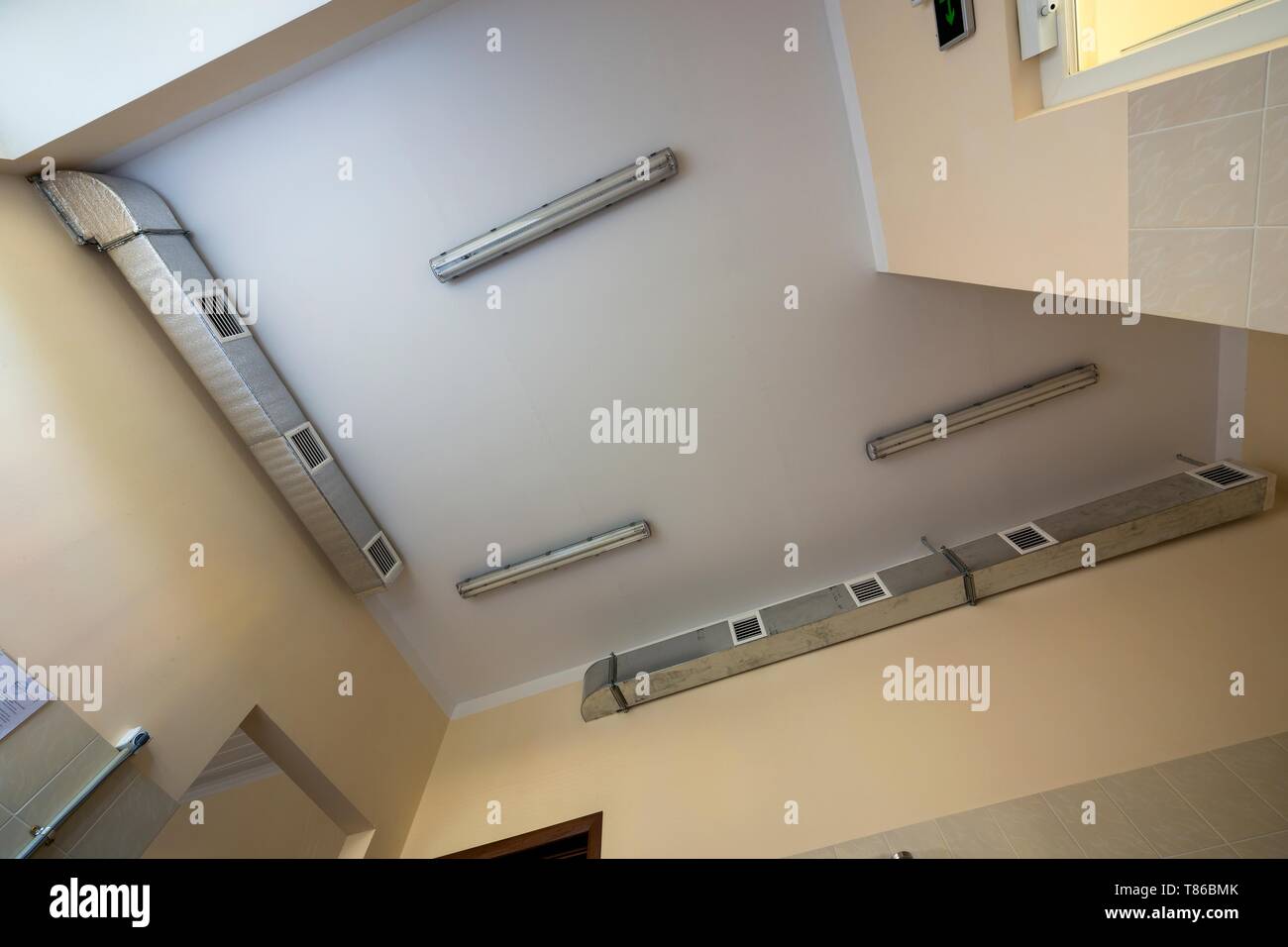 Industrial air duct ventilation equipment and pipe systems installed on ...