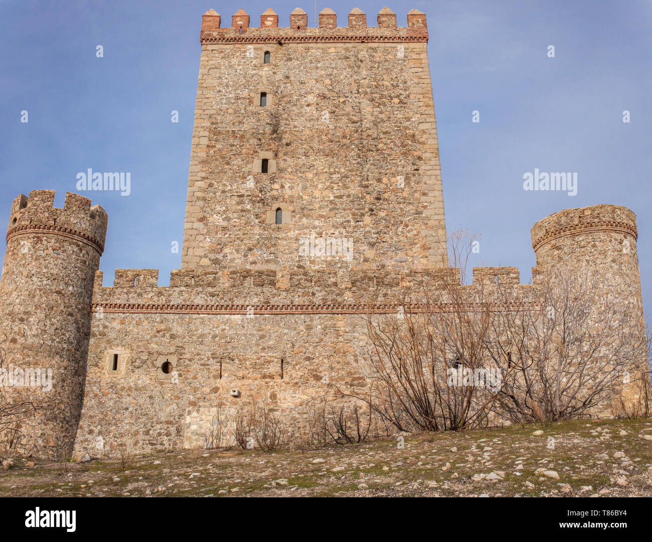 Nogales Castle, Badajoz, Spain. 15th Century defensive fortress. West ...