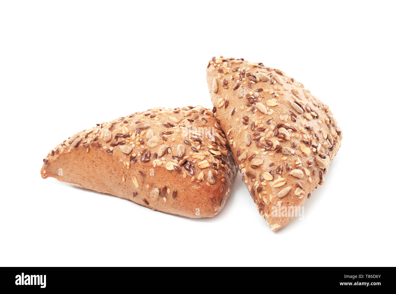 Fresh tasty buns on white background Stock Photo - Alamy