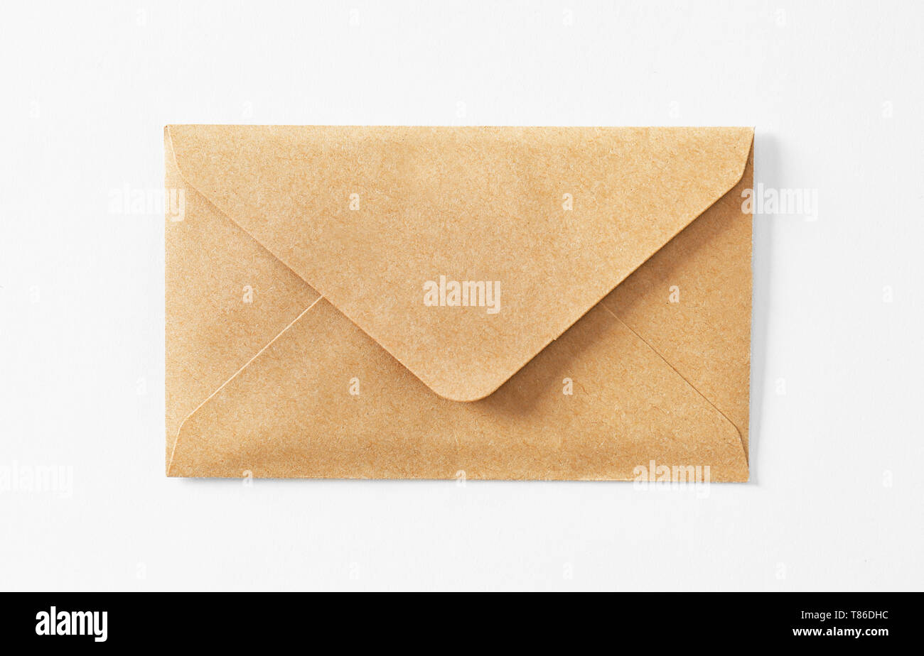 Mail envelope on white background Stock Photo - Alamy