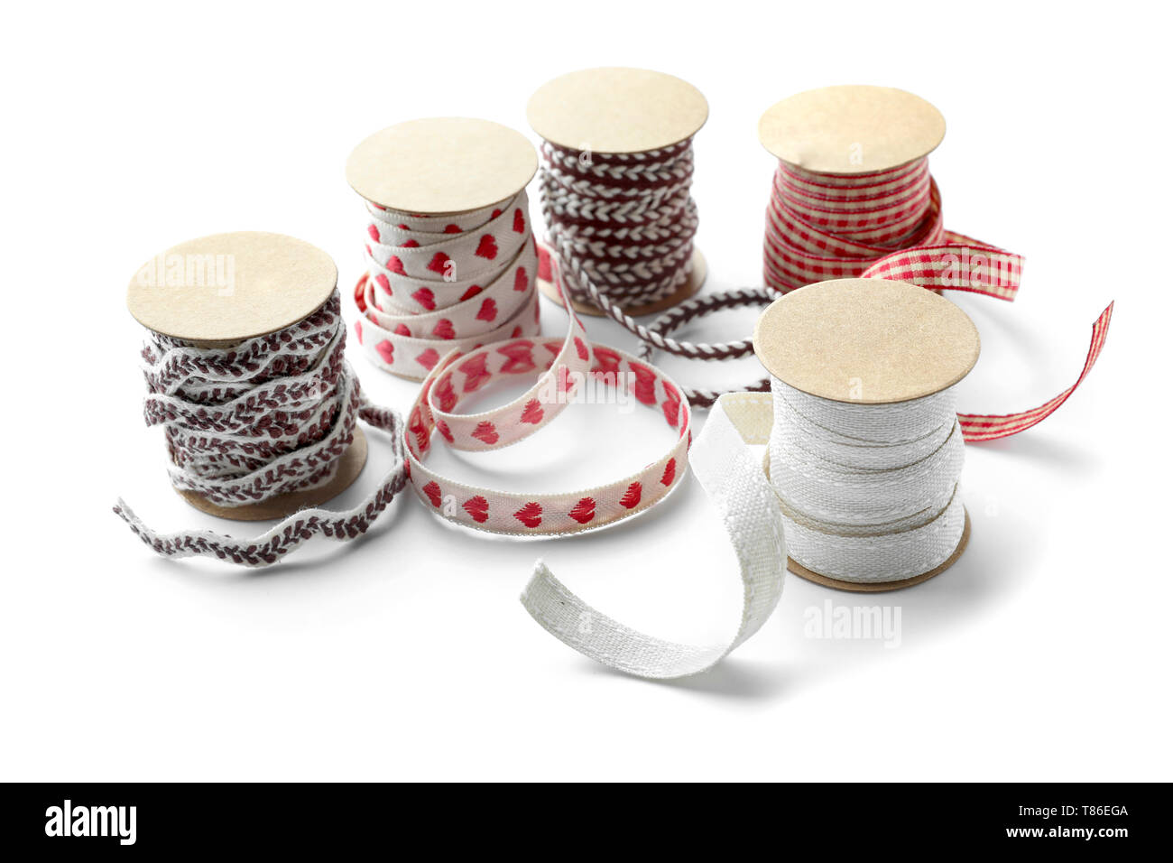 Ribbons for scrapbooking on white background Stock Photo - Alamy