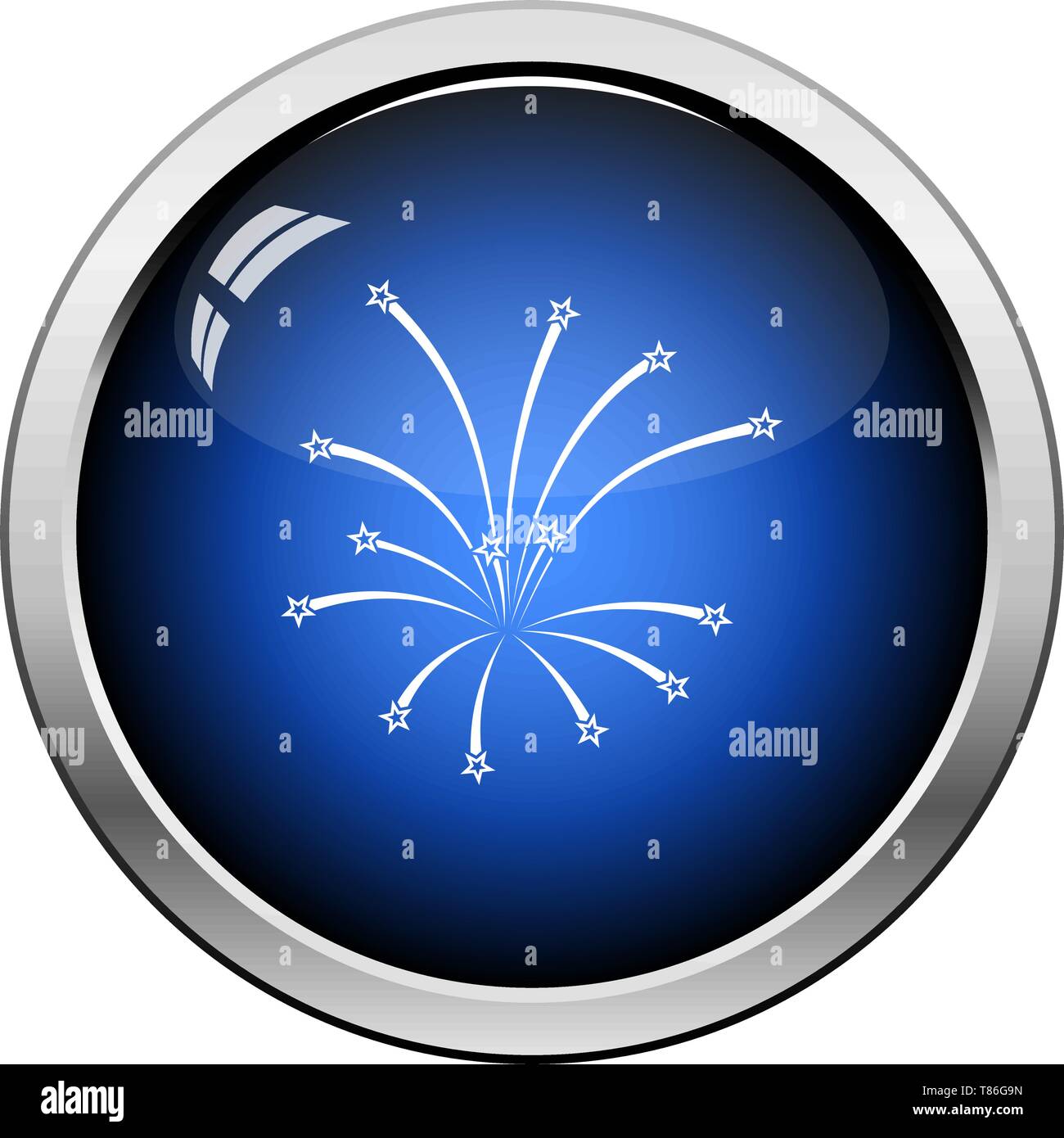 Fireworks Icon. Glossy Button Design. Vector Illustration Stock Vector ...