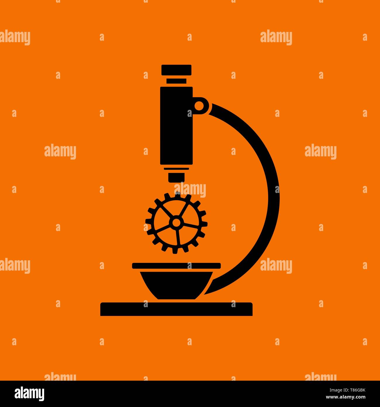 Research Icon. Black on Orange Background. Vector Illustration Stock ...