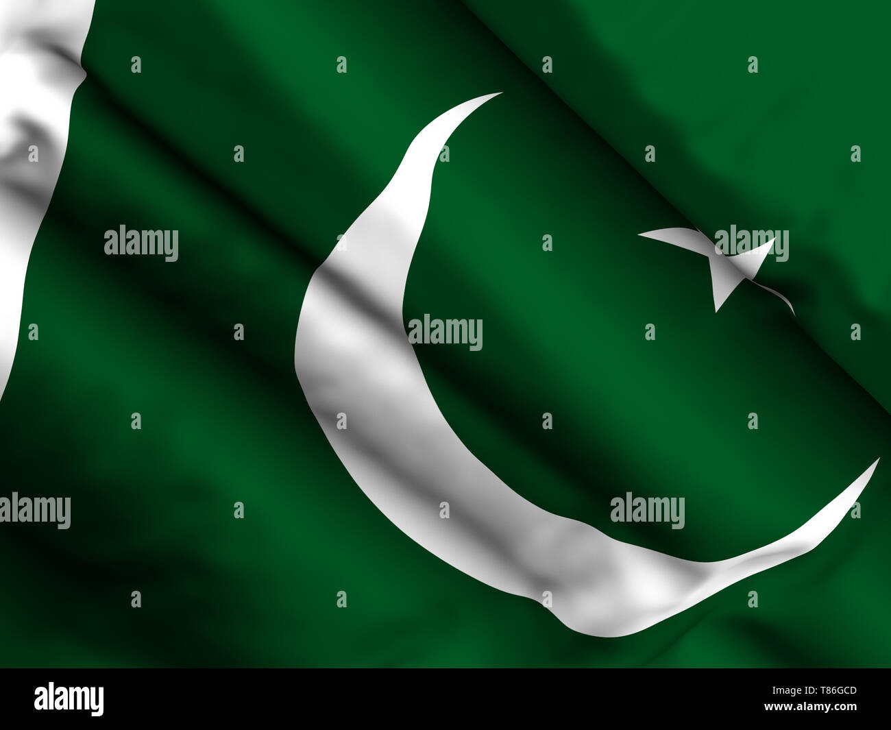 Waving close up Pakistan flag background. 3d illustration Stock Photo ...