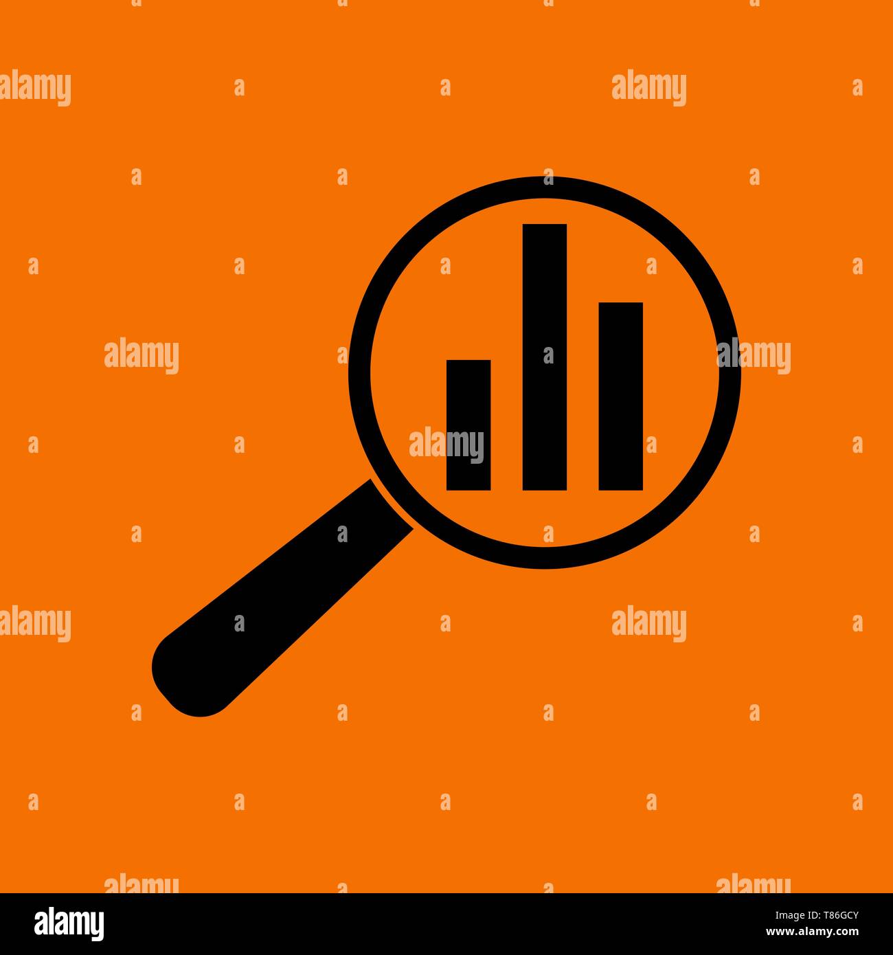 Analytics Icon. Black on Orange Background. Vector Illustration Stock ...