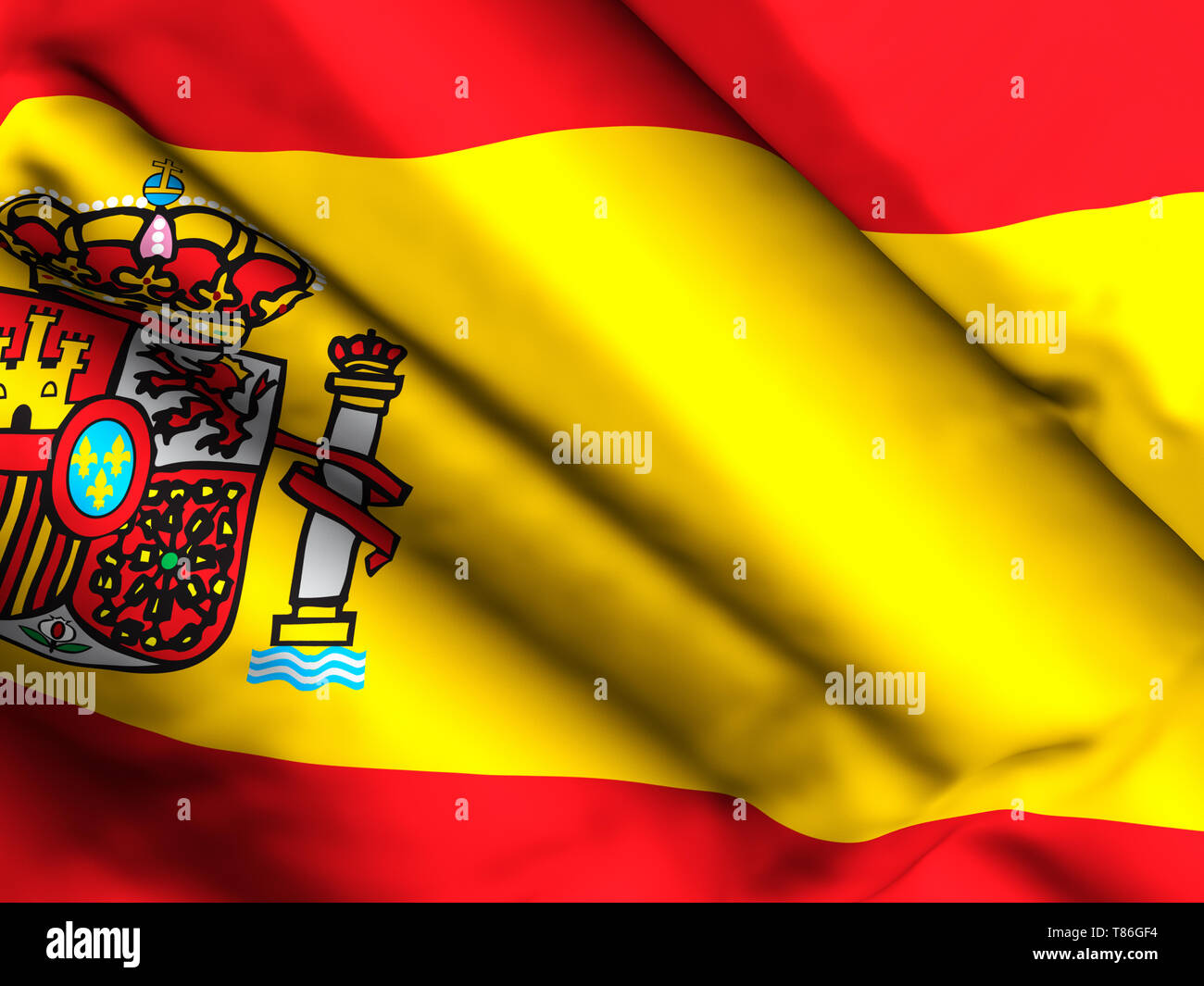 Waving close up Spain flag background. 3d illustration Stock Photo - Alamy