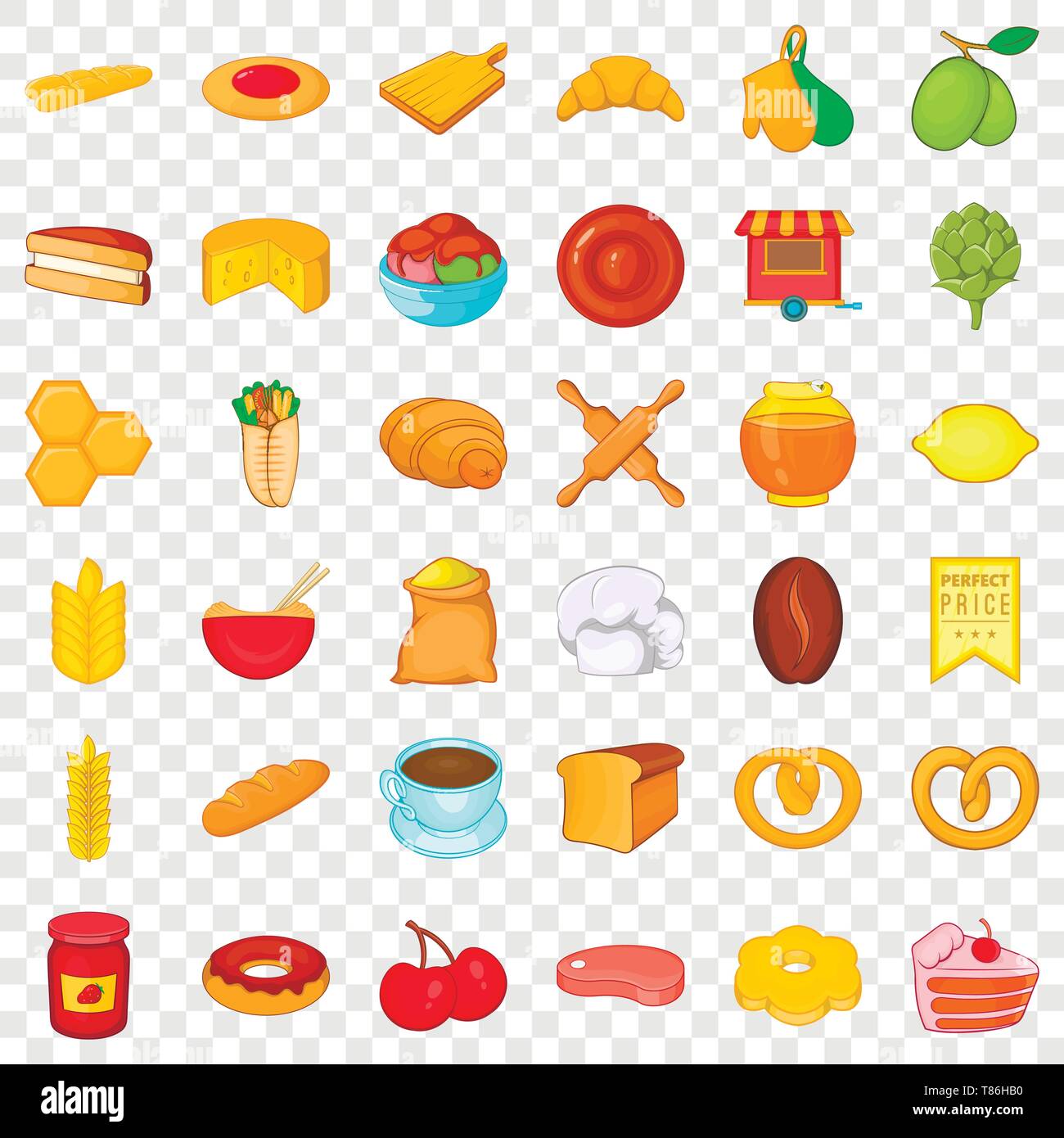 Cuisine icons set, cartoon style Stock Vector Image & Art - Alamy