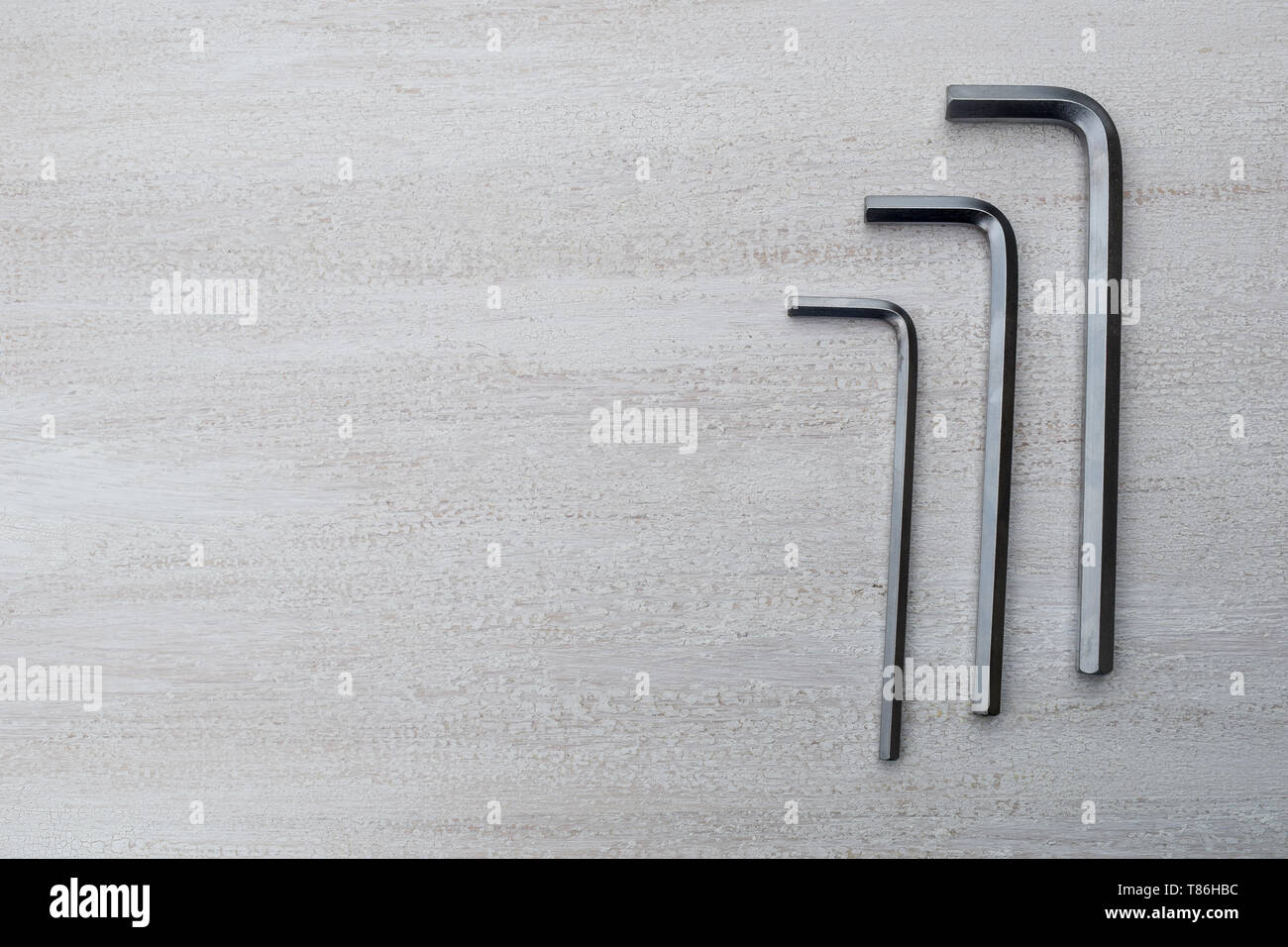 Silver Hex keys on a white background. Hexagon for repair work Stock ...
