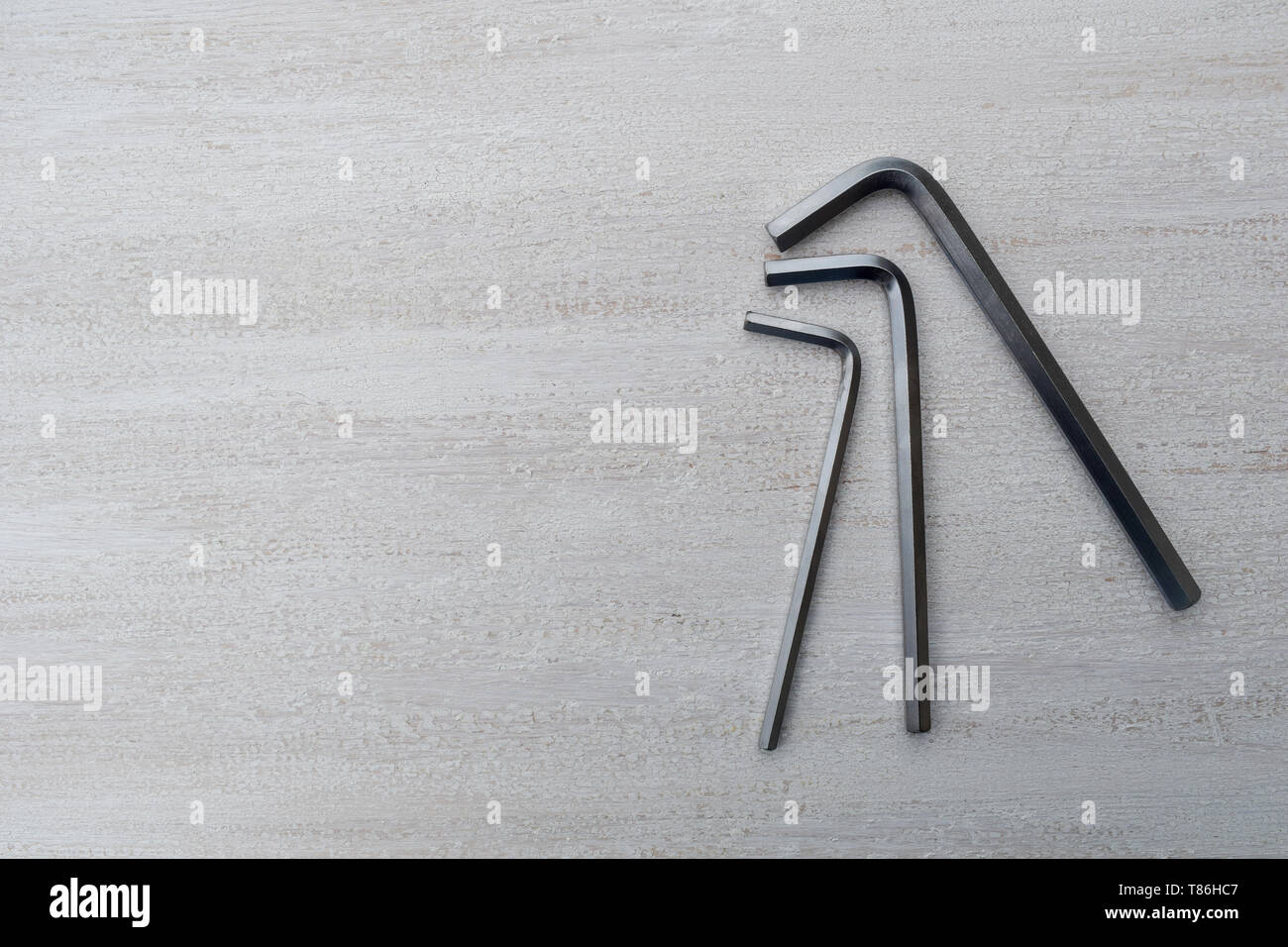 Silver Hex keys on a white background. Hexagon for repair work Stock ...