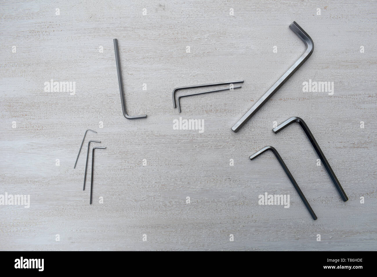 Silver Hex keys on a white background. Hexagon for repair work Stock ...