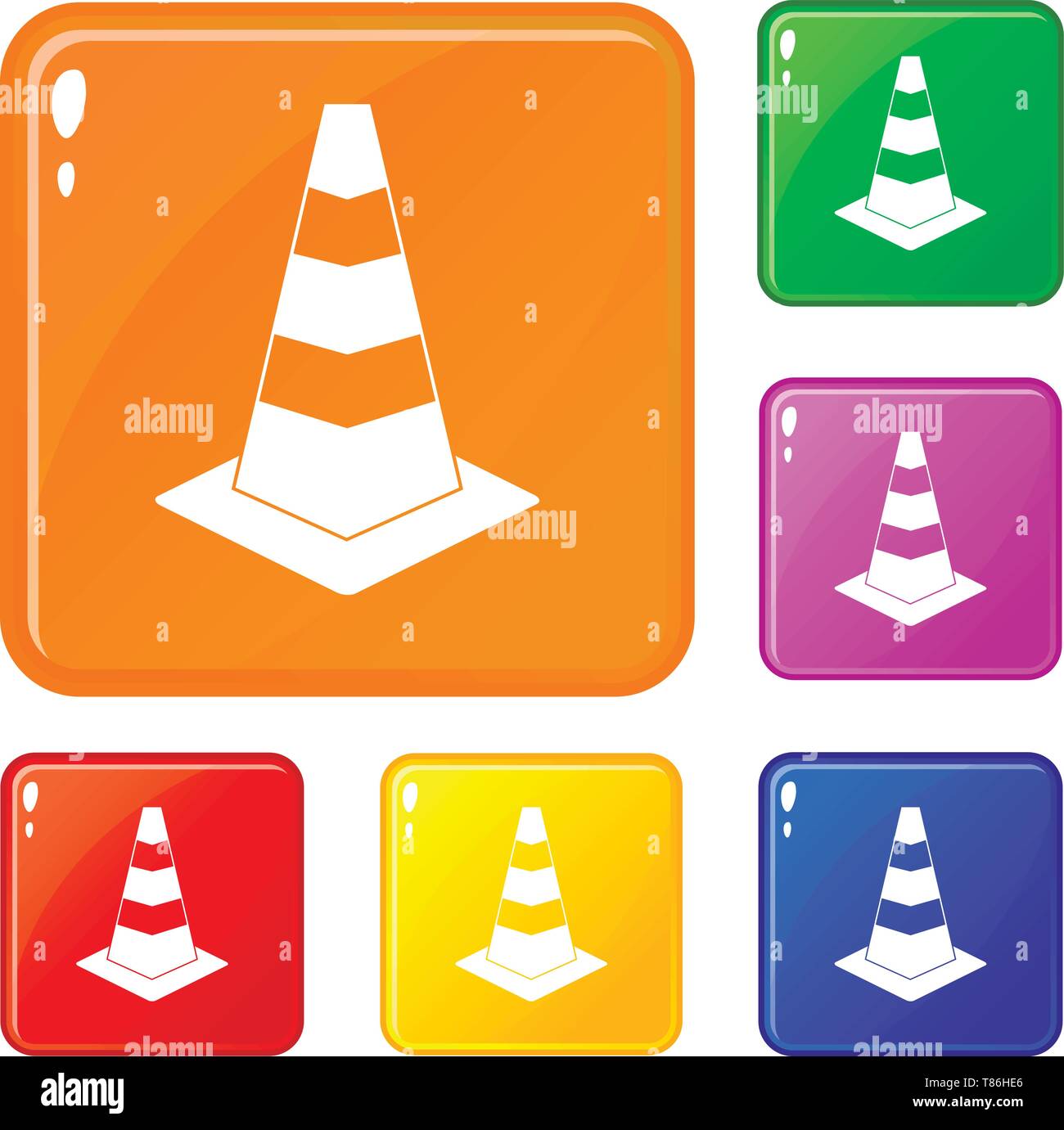 Traffic cone icons set vector color Stock Vector Image & Art - Alamy