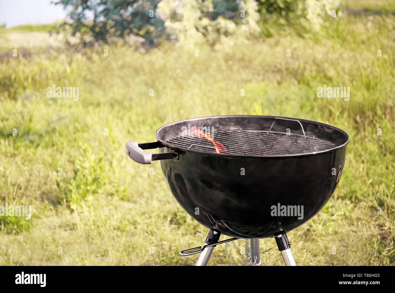 Modern barbecue grill outdoors Stock Photo - Alamy