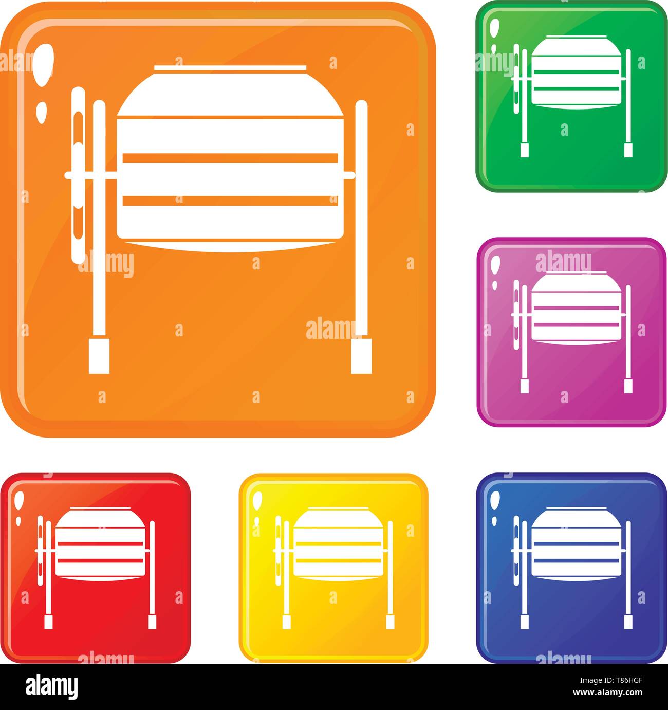 Concrete mixer icons set vector color Stock Vector Image & Art - Alamy