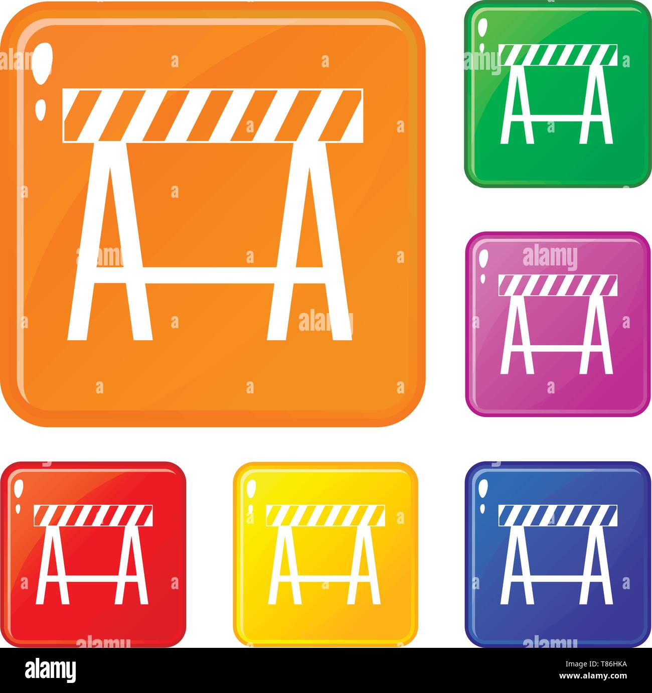 Traffic barrier icons set vector color Stock Vector Image & Art - Alamy