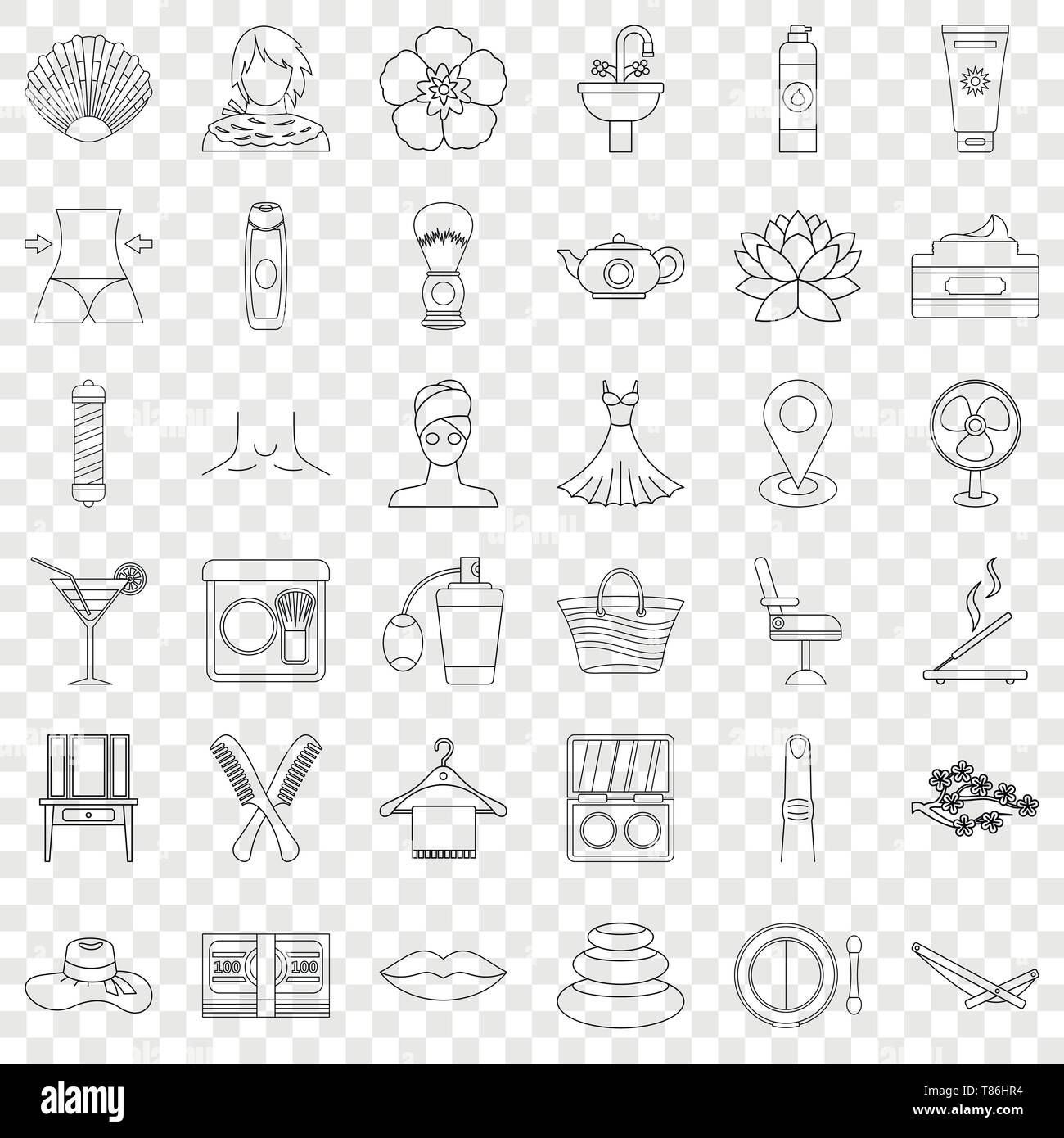 Make up icons set, outline style Stock Vector Image & Art - Alamy