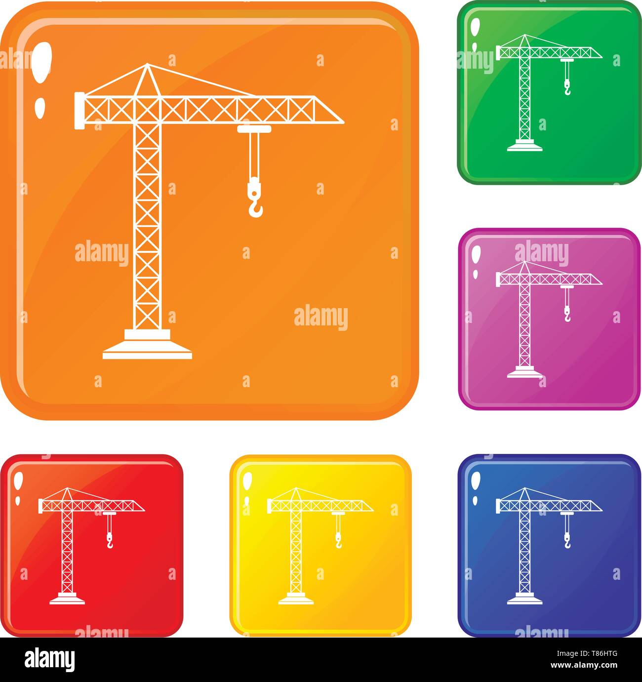 Construction crane icons set vector color Stock Vector Image & Art - Alamy