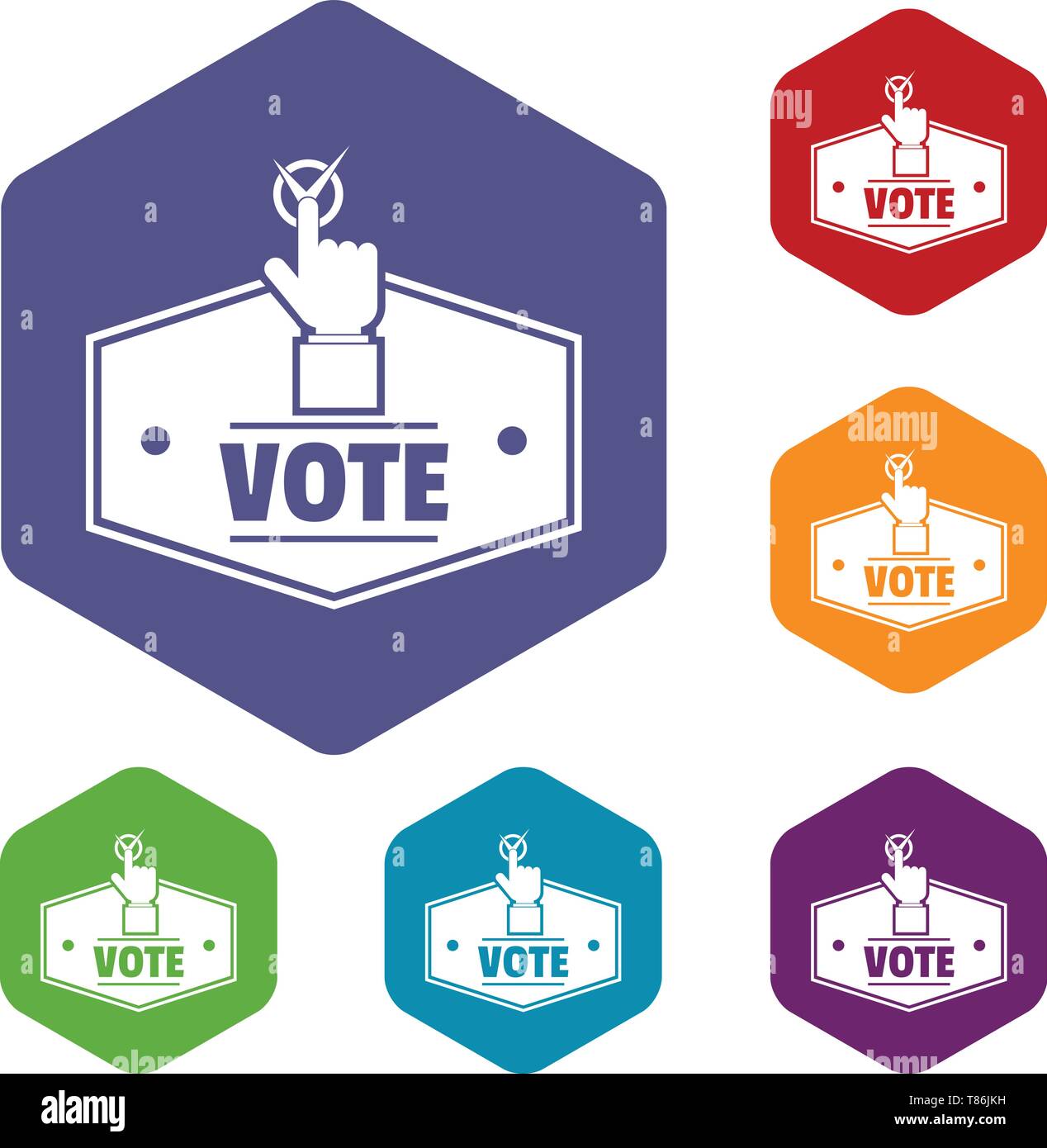 Vote icons vector hexahedron Stock Vector Image & Art - Alamy