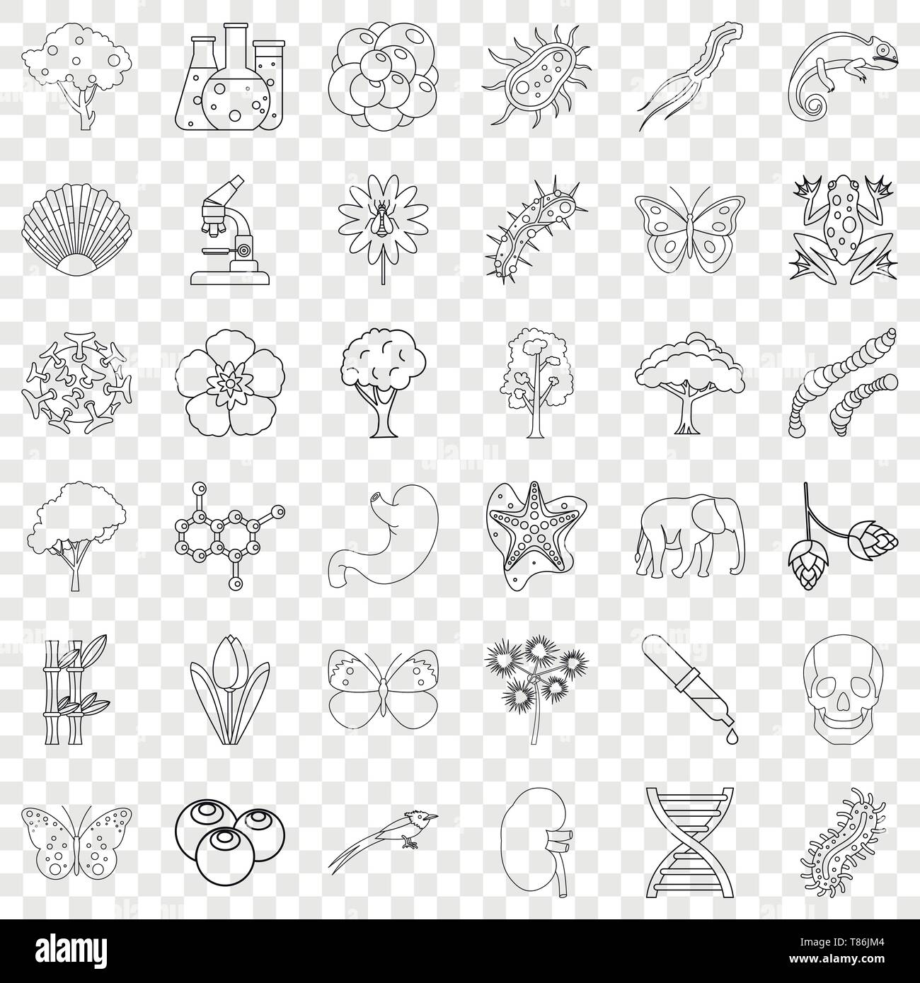 Biology icons set, outline style Stock Vector Image & Art - Alamy