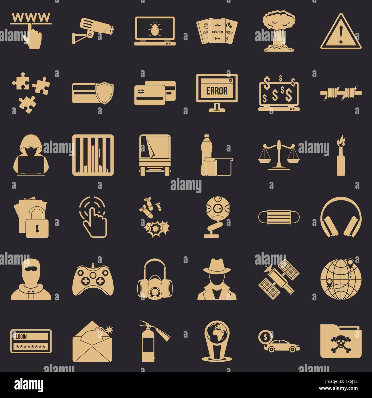Crime icons set, simple style Stock Vector Image & Art - Alamy