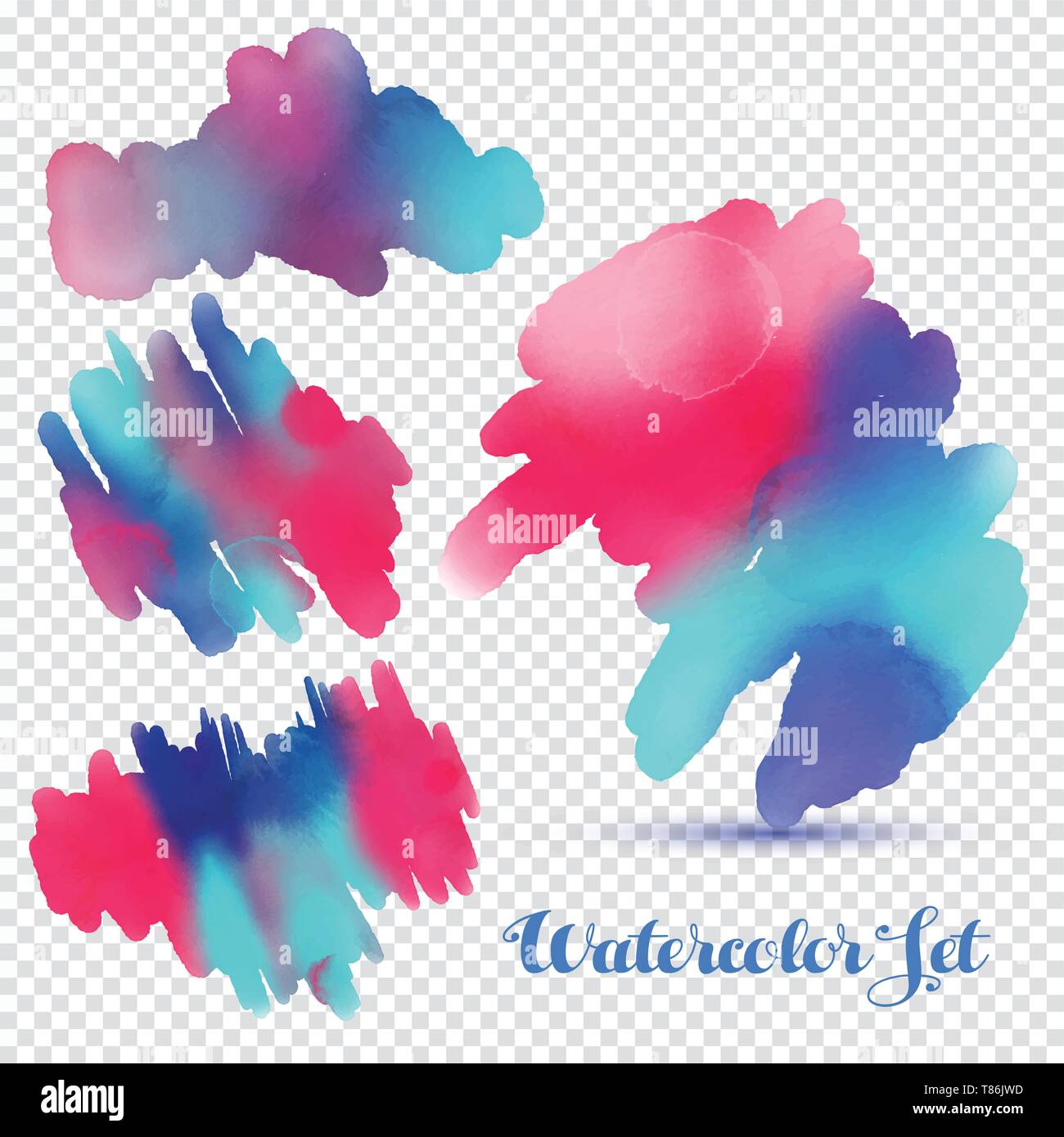 Abstract hand drawn watercolor blots background. Vector illustration ...