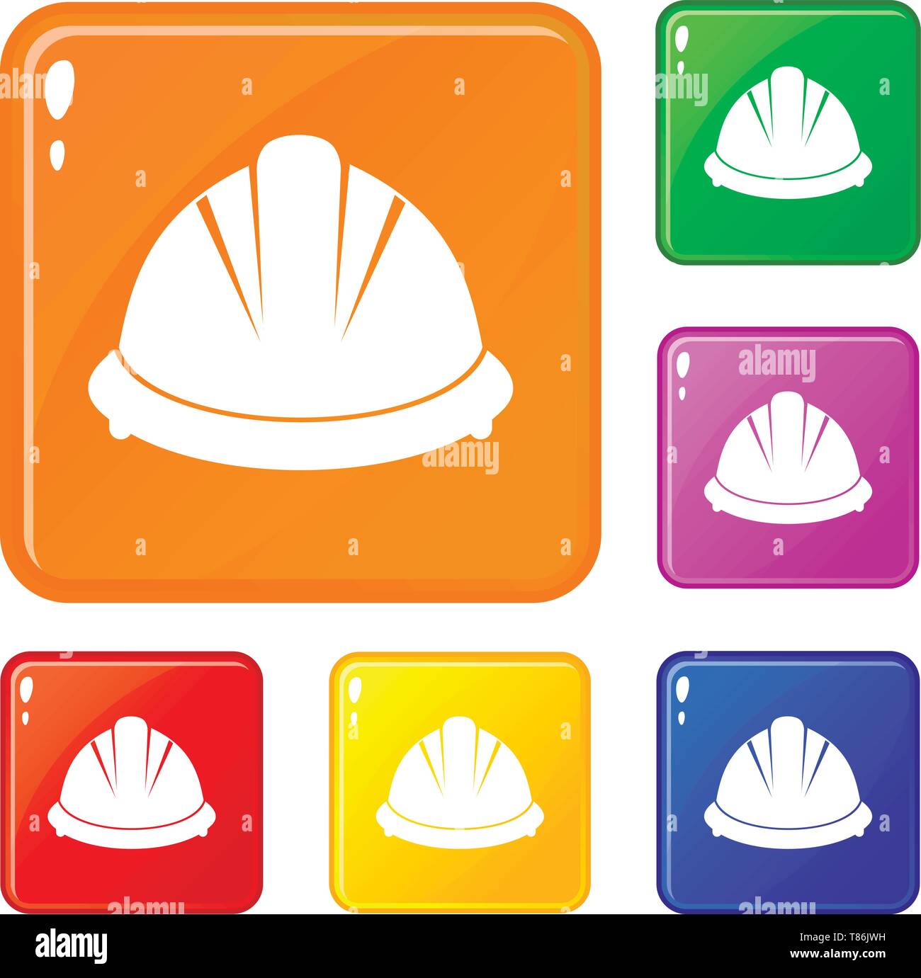 Construction helmet icons set vector color Stock Vector Image & Art - Alamy