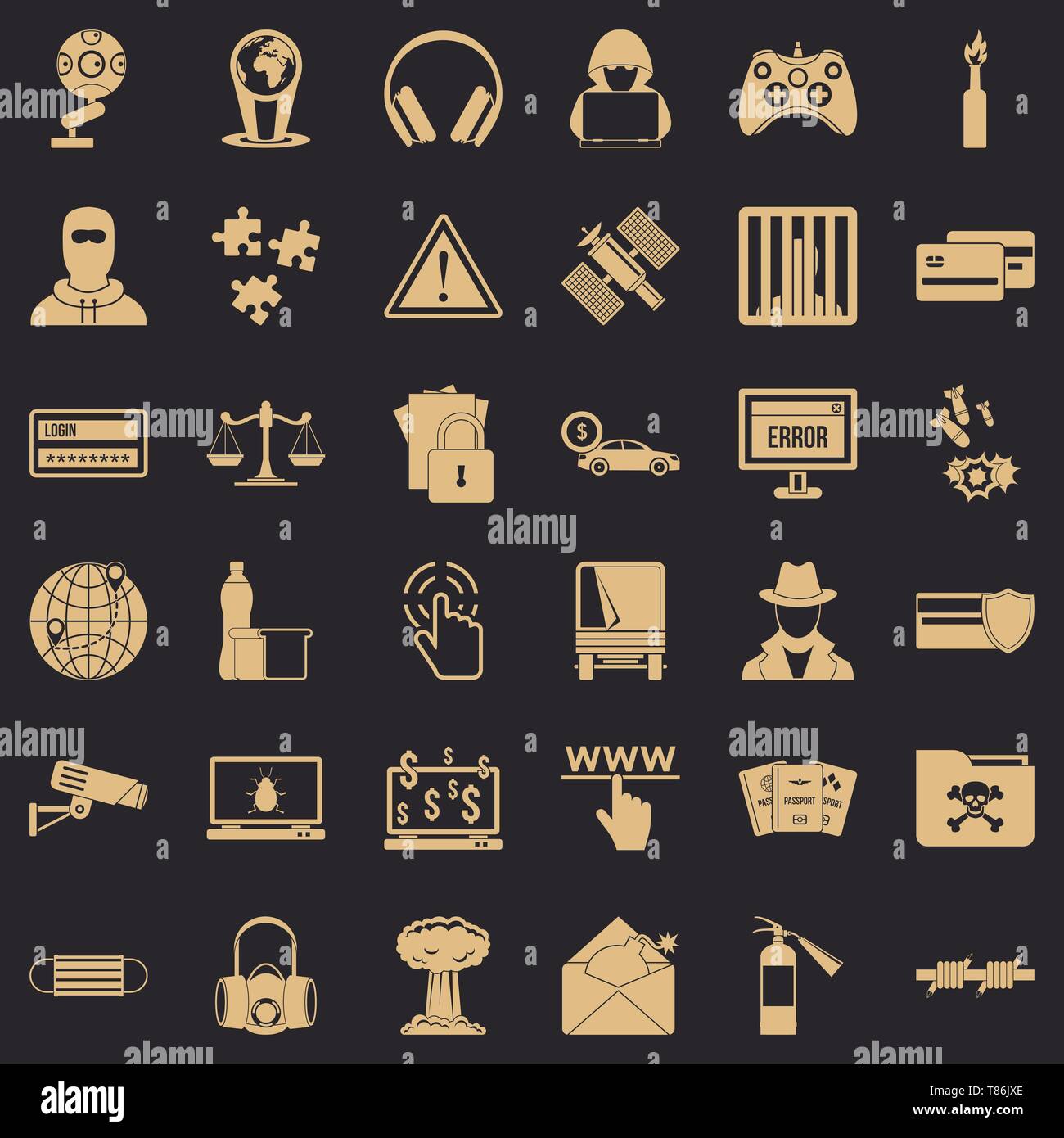 Cyber icons set, simple style Stock Vector Image & Art - Alamy