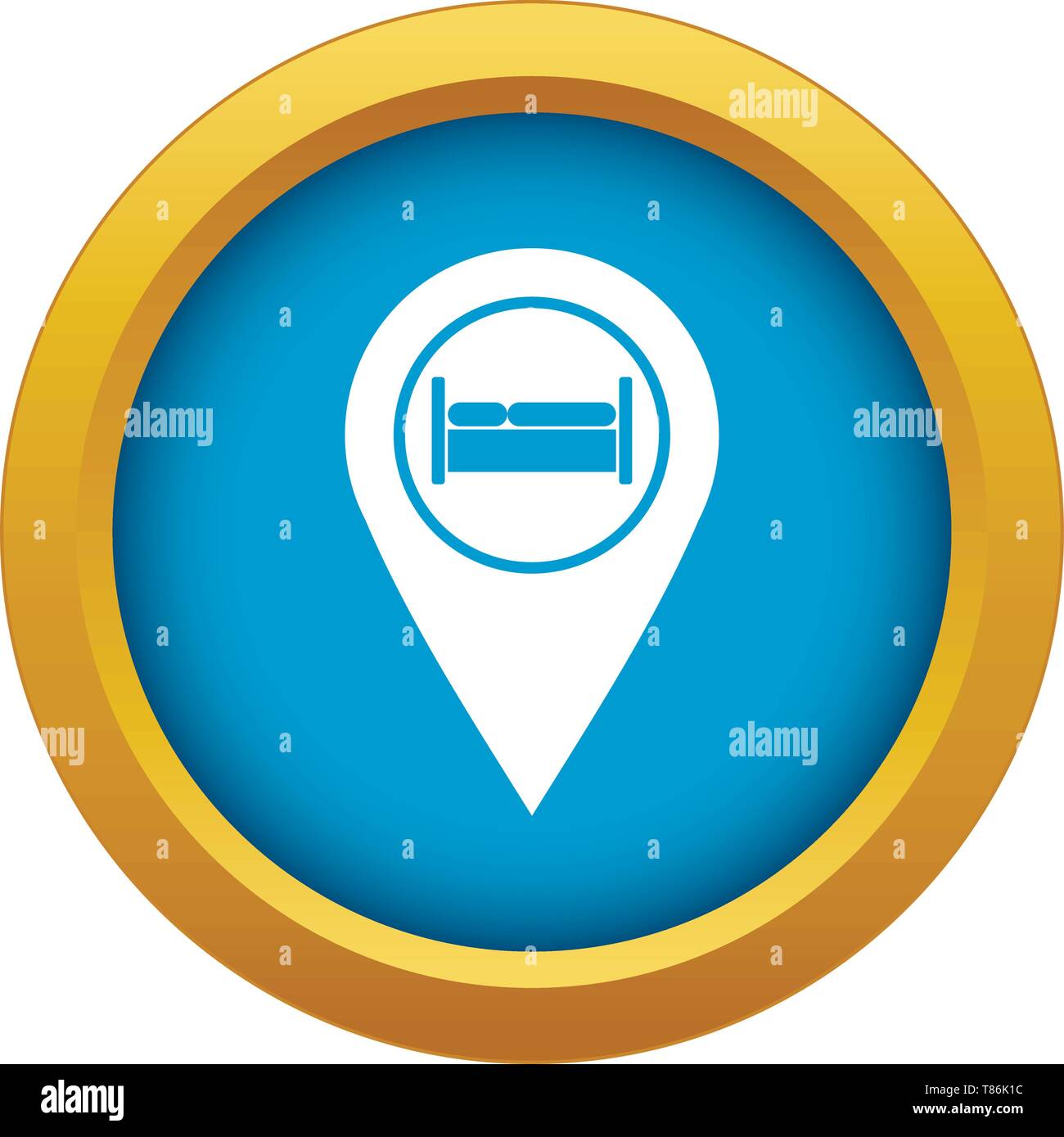 Bed, hostel, hotel sign icon blue vector isolated Stock Vector Image ...