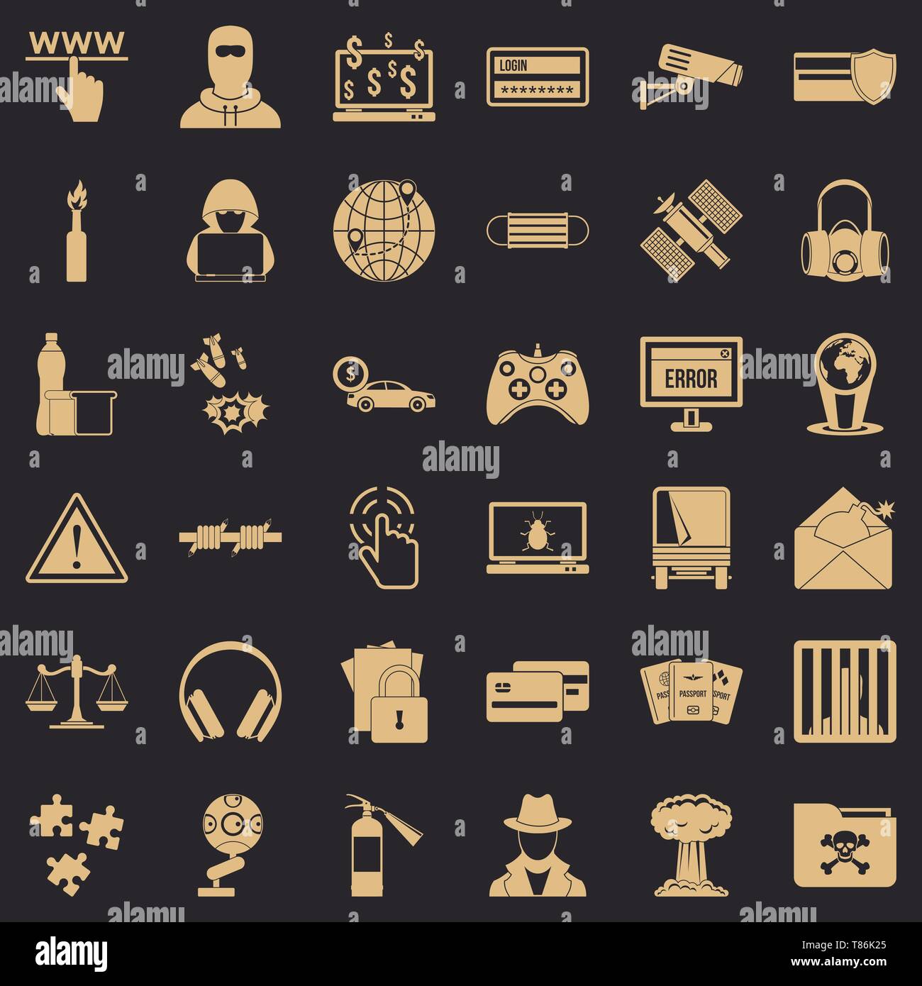 Virus icons set, simple style Stock Vector Image & Art - Alamy