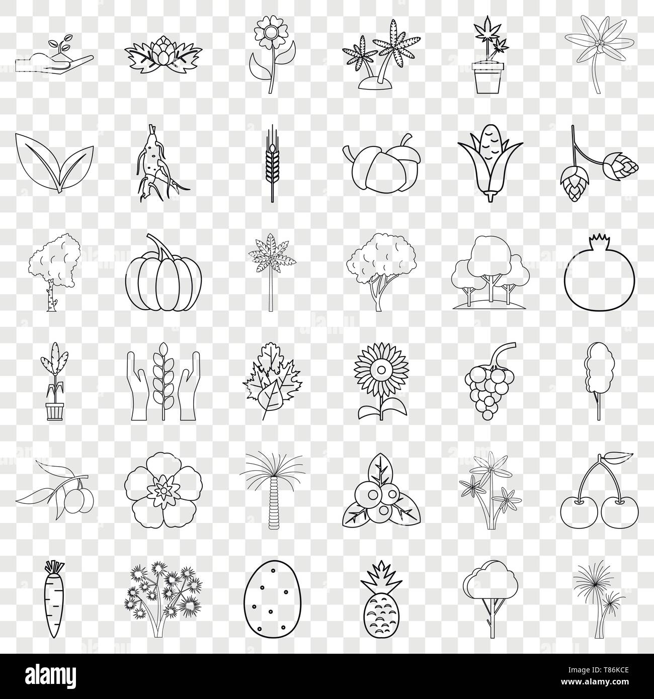 Flower icons set, outline style Stock Vector Image & Art - Alamy