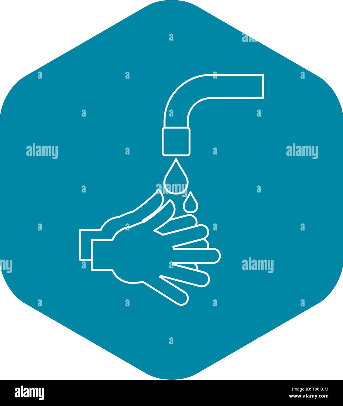 Washing hands icon, outline style Stock Vector Image & Art - Alamy