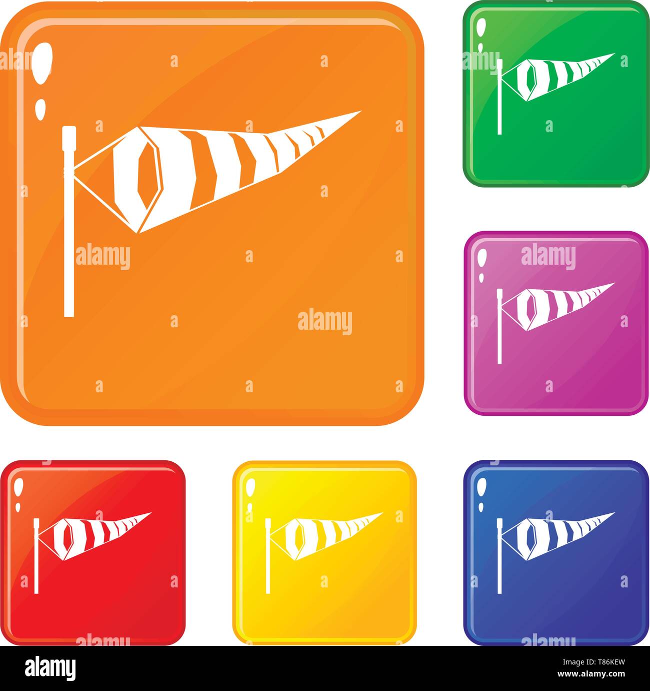Windsock icons set vector color Stock Vector Image & Art - Alamy