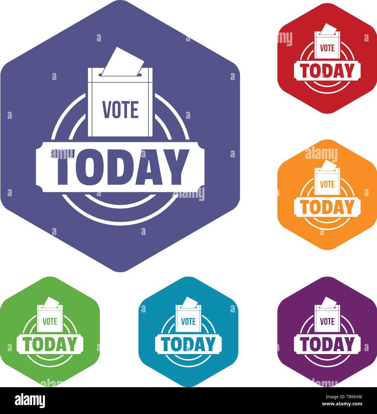 Vote today icons vector hexahedron Stock Vector Image & Art - Alamy